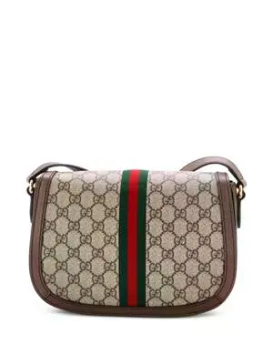 Gucci Ophidia Saddle Flap Gg Coated Canvas Small Shoulder Bag
