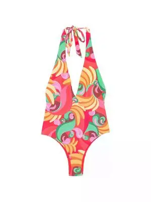 Farm Rio Halterneck Swimsuit - Red