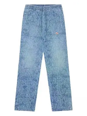 DIESEL® D-martians-ne Logo-patch Track Pants - Blue