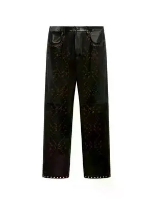 Marni Leather Trousers With Studded Embellishments
