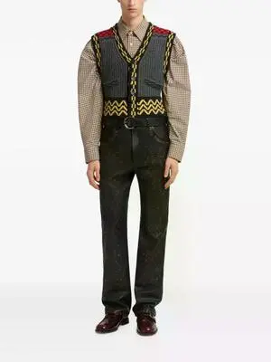 Marni Leather Trousers With Studded Embellishments