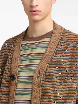 Marni Stud-embellished Striped Cardigan