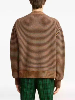 Marni Stud-embellished Striped Cardigan