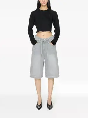 WOOYOUNGMI Logo-embroidered Cropped T-shirt