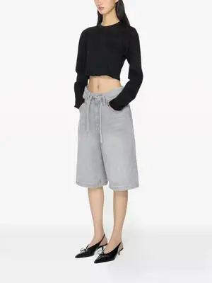 WOOYOUNGMI Logo-embroidered Cropped T-shirt