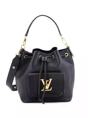 LOUIS VUITTON Lockme Pocket Leather Bucket Bag - Black