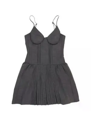 SHUSHU/TONG Pleated Cupped Mini Dress - Grey