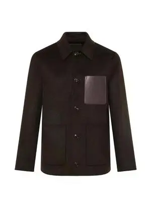 YVES SALOMON Calf Leather-patch Jacket