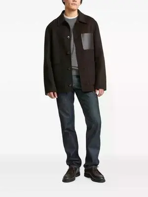 YVES SALOMON Calf Leather-patch Jacket
