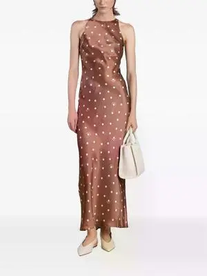 MC2 SAINT BARTH Polka Dot Halterneck Maxi Dress