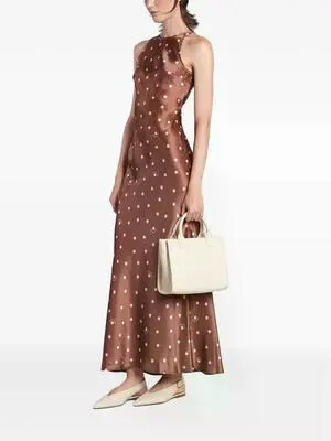 MC2 SAINT BARTH Polka Dot Halterneck Maxi Dress