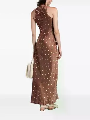 MC2 SAINT BARTH Polka Dot Halterneck Maxi Dress