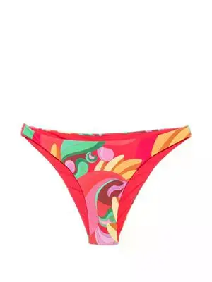 Farm Rio Graphic-print Bikini Bottoms - Red