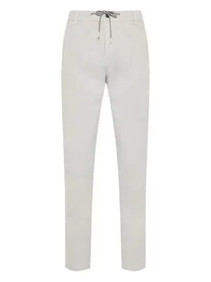 Eleventy Pleat-detail Drawstring Chino Trousers - Grey
