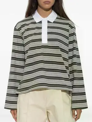 Rag & Bone Striped Long-sleeve Polo Shirt