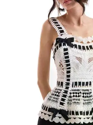 GEMY MAALOUF Ribbon-detail Peplum Corset