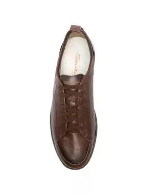 Santoni Lace-up Leather Sneakers