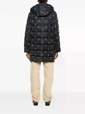 Etro Quilted Hooded Coat With Animal And Floral Print