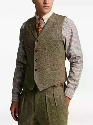 Ralph Lauren Herringbone Waistcoat - Brown