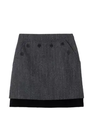 Claudie Pierlot Button-detail Skirt - Blue