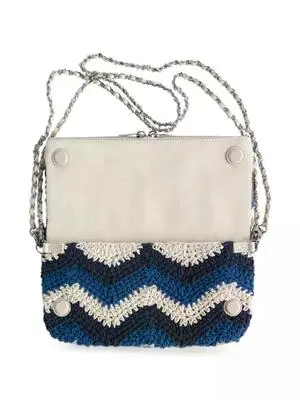Zadig&Voltaire Rock Chevron Macramé Cross Body Bag - Blue