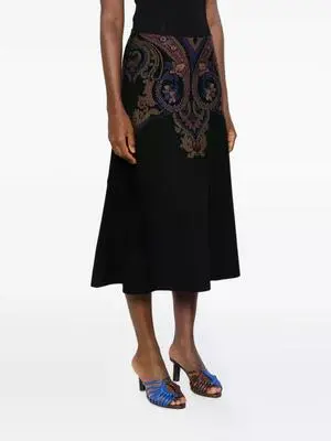 Etro Paisley-pattern A-line Midi Skirt