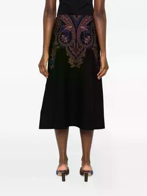 Etro Paisley-pattern A-line Midi Skirt