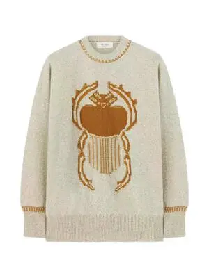 RETORI Beetle-intarsia Crewneck Sweater - Neutrals