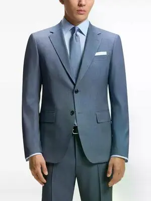 BOSS Two-piece Slim-fit Suit In Patterned Stretch Wool - Grey