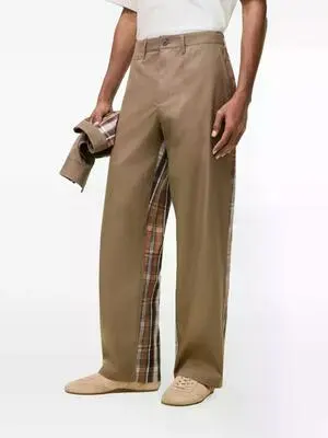 Burberry Tropical Gabardine And Check Chinos