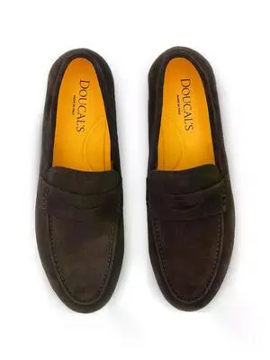 DOUCAL'S Suede Slip-on Loafers - Brown