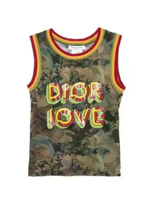 Dior 2000s Rasta Love Floral-print Tank Top - Green