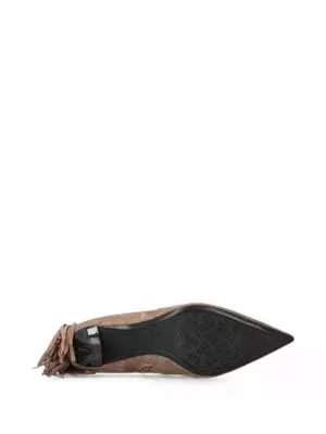 Pinko Fringe Detail Suede Ankle Boots
