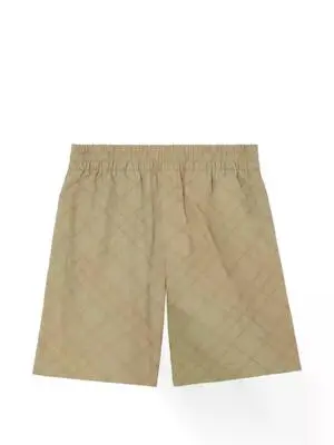 Burberry Check Embroidered Cotton Shorts