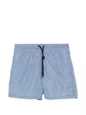 DRUMOHR Geometric-print Drawstring Swim Shorts - Blue