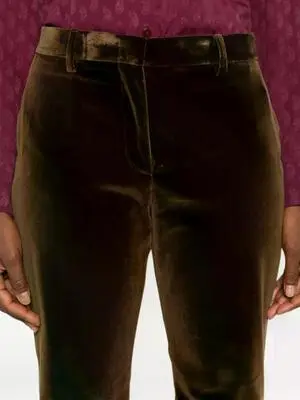 Etro Velvet Flared Trousers - Green