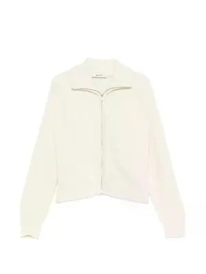 JUCCA Ribbed-knit Zip-up Cardigan - Neutrals