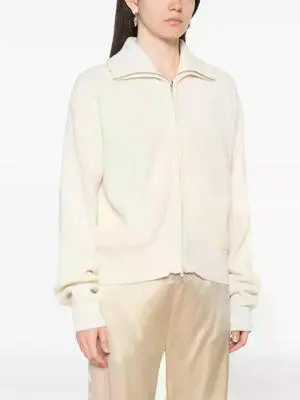 JUCCA Ribbed Knit Zip-up Cardigan
