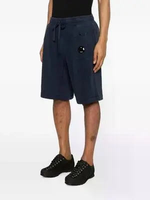 C.P. COMPANY Logo-patch Drawstring Shorts - Blue