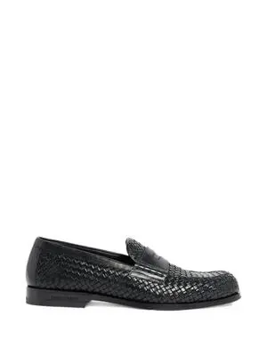 Dsquared2 Woven Leather Loafers - Black