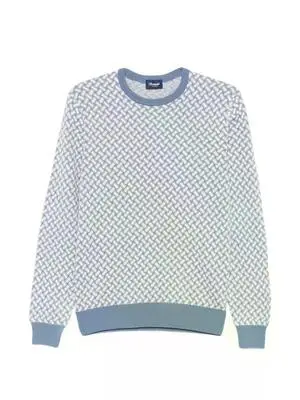 DRUMOHR Razor Blade Pattern Crew Neck Sweater