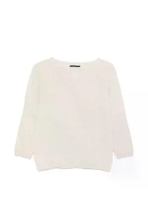 Fabiana Filippi Fine-knit Three-quarter Sleeve Sweater - Neutrals