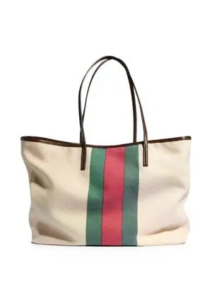 Gucci Web-stripe Canvas Tote Bag - Neutrals
