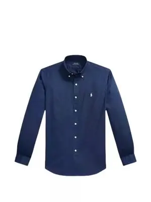 Polo Ralph Lauren Button-down Embroidered-logo Shirt - Blue