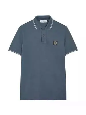 Stone Island Logo-patch Polo Shirt - Blue