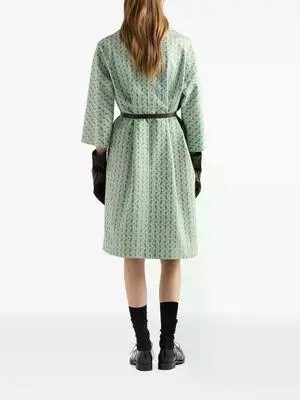 Prada Single-breasted Floral Jacquard Duchesse Coat