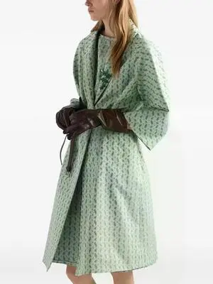 Prada Single-breasted Floral Jacquard Duchesse Coat