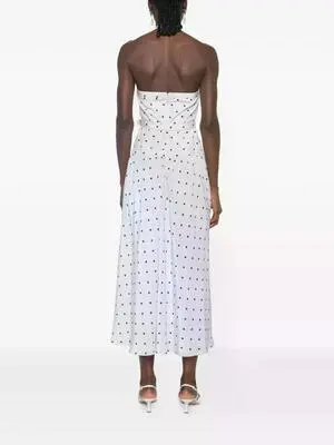 Alessandra Rich Polka-dot Halter Neck Midi Dress