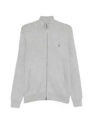 Polo Ralph Lauren Ribbed-knit Zip-up Cardigan - Grey