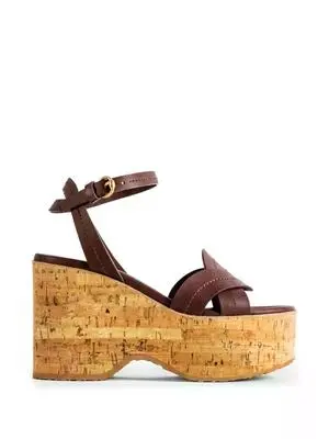 GIANVITO ROSSI Cork-platform Sandals - Brown